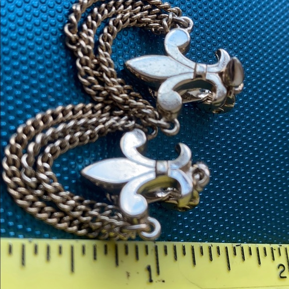Monet | Jewelry | Vintage Monet Fleur De Lis Chain Clip On Earrings | Poshmark